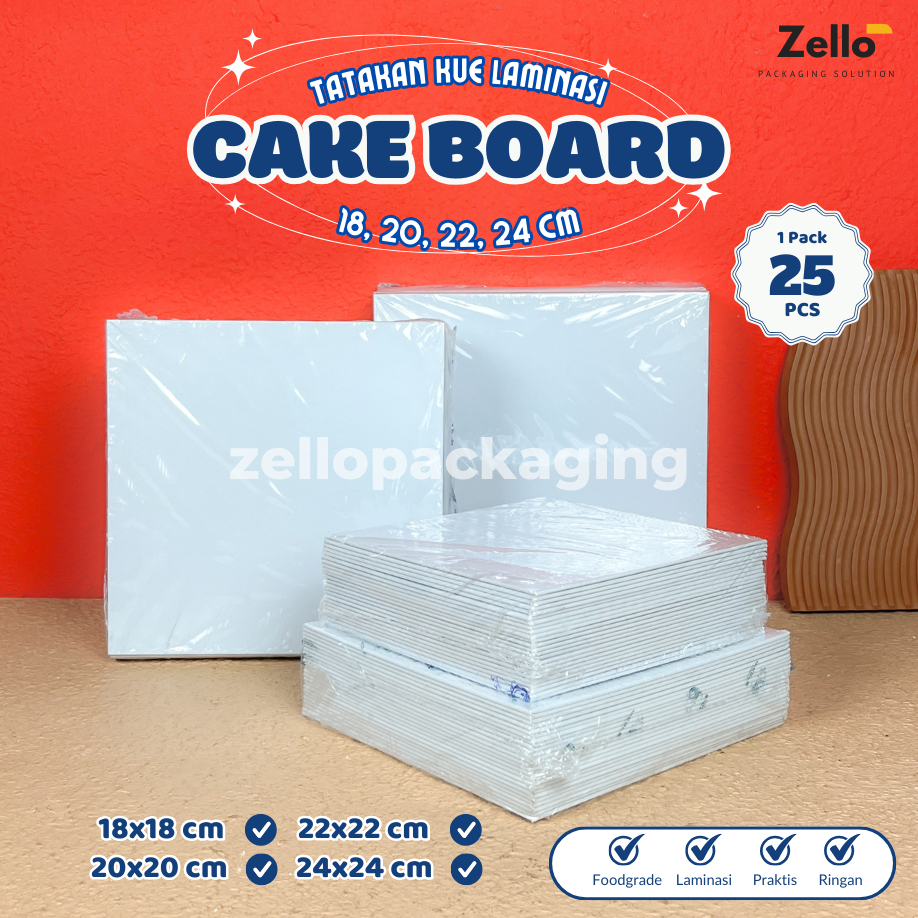 Jual Cakeboard White Laminasi Tatakan Putih Alas Kue Tart Pudding Bolu ...