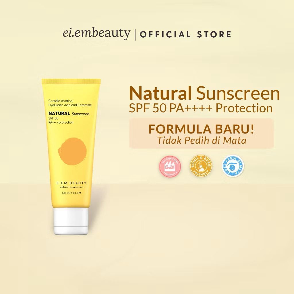 Jual [NEW FORMULA] Eiem Beauty Natural Hybrid Sunscreen SPF 50 Sunblok ...