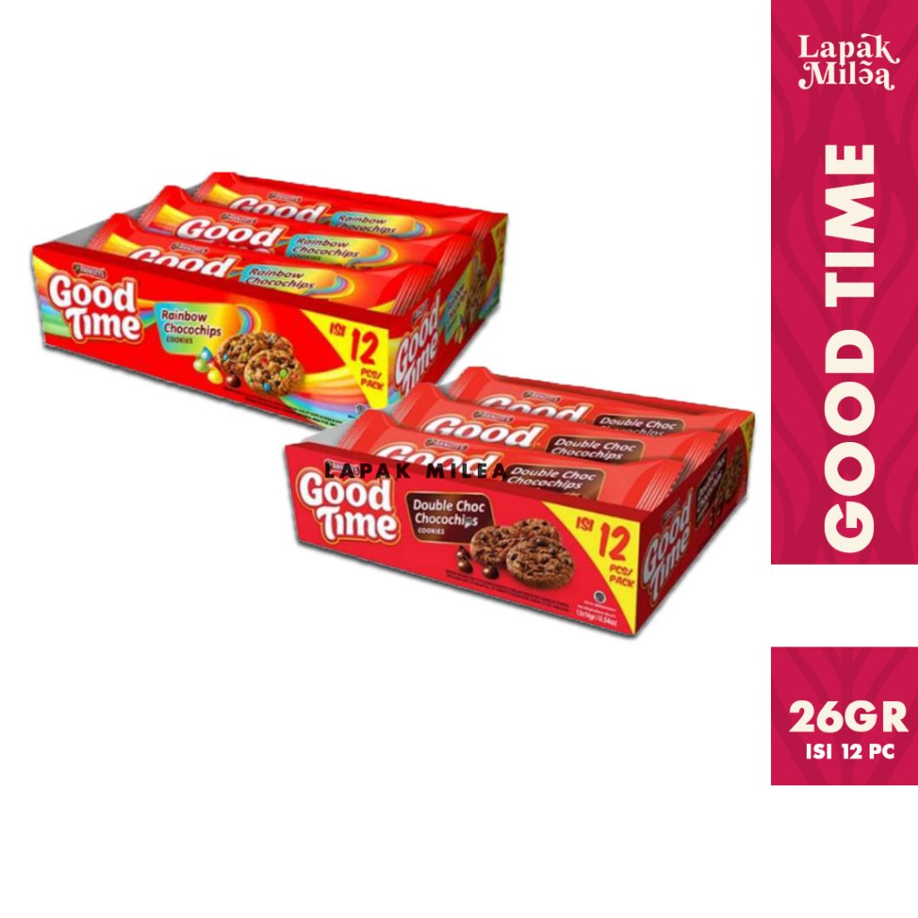 Jual Good Time Biskuit Coklat Clasic Rainbow Chocochip 26 Gr x 12 pc ...