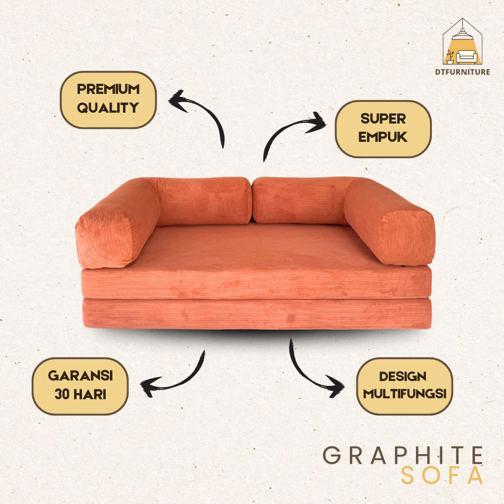Jual Sofa Graphite / Teddy / Sofa Bed Minimalis / Sofa Viral / Sofa Gen ...