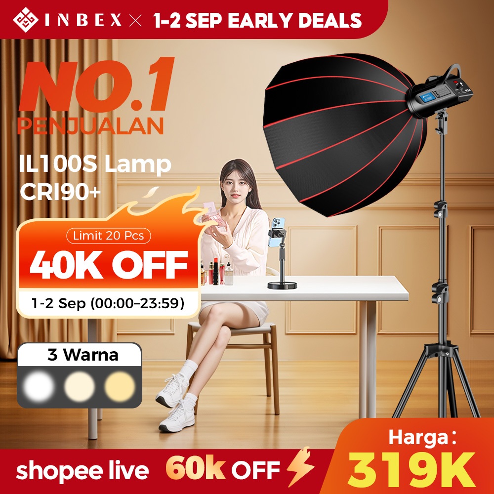Jual ⭐Garansi 1 Tahun】 INBEX IL100S Profession Softbox Lampu Studio ...