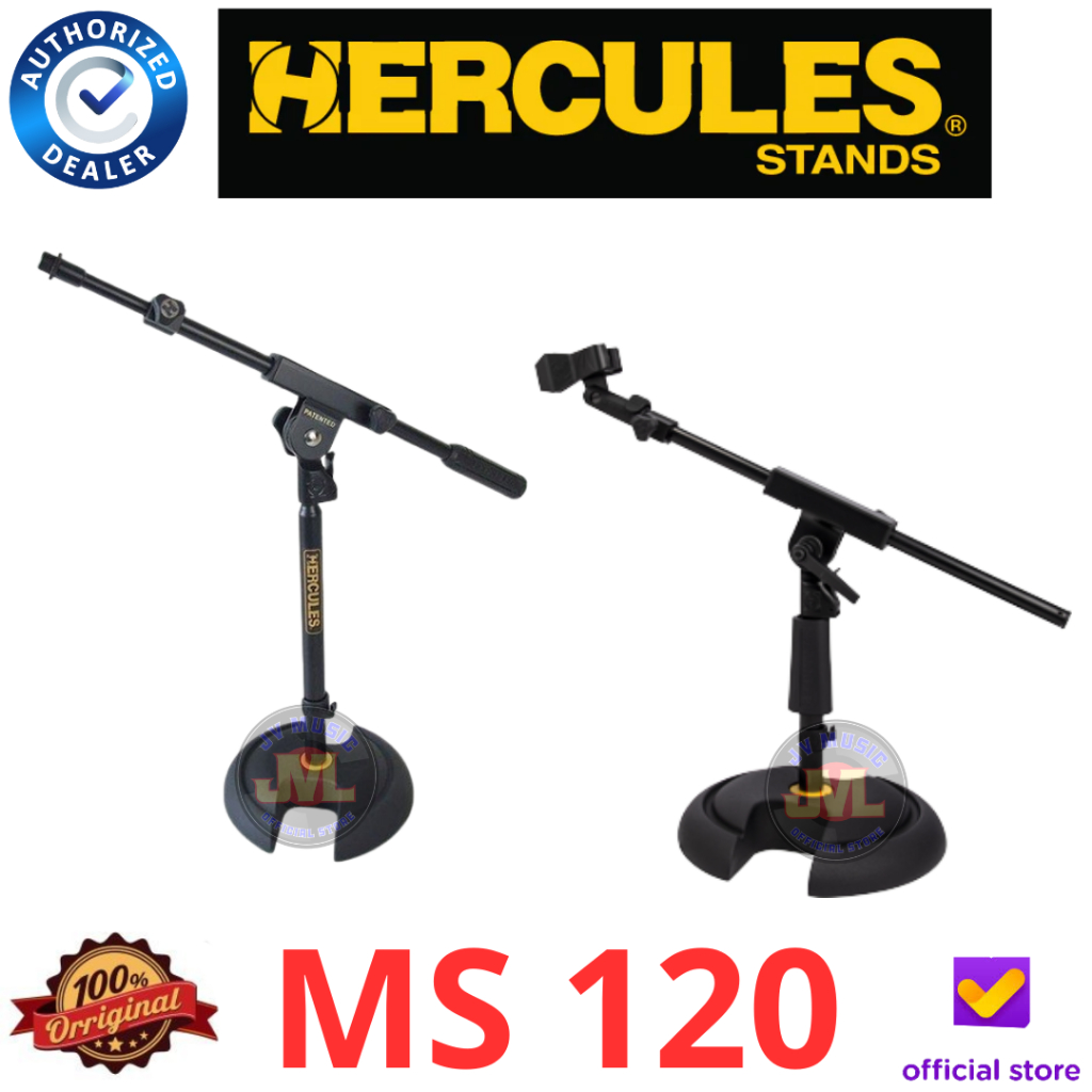 Jual Hercules MS120B MS120BPRO Base Mini Boom Stand With Mic Clip MS ...