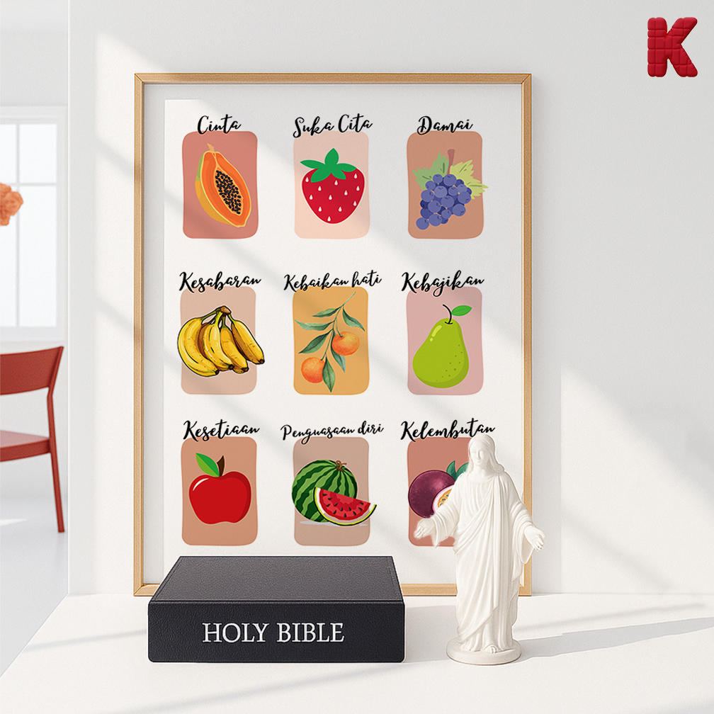 Jual Kreasidekor Buah Roh Bingkai Frame Walnut Dekorasi Dinding Rohani ...