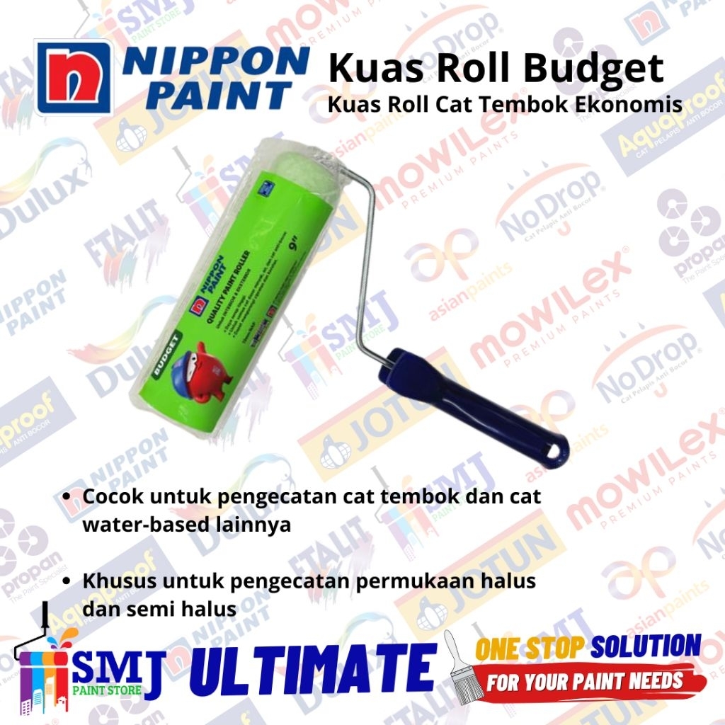 Jual Kuas Roll Cat Tembok NIPPON PAINT BUDGET 9" inch | Shopee Indonesia