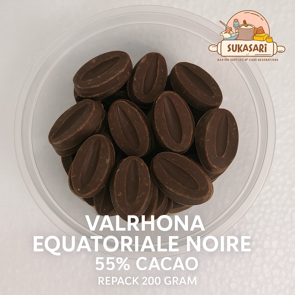Jual Valrhona Equatoriale Noire 55% Cacao / Dark Chocolate 200 gram ...