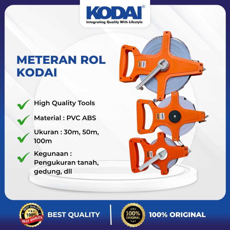 Jual KODAI Meteran Rol 30m 50m 100m / Meteran Tancap Fiber Meteran ...