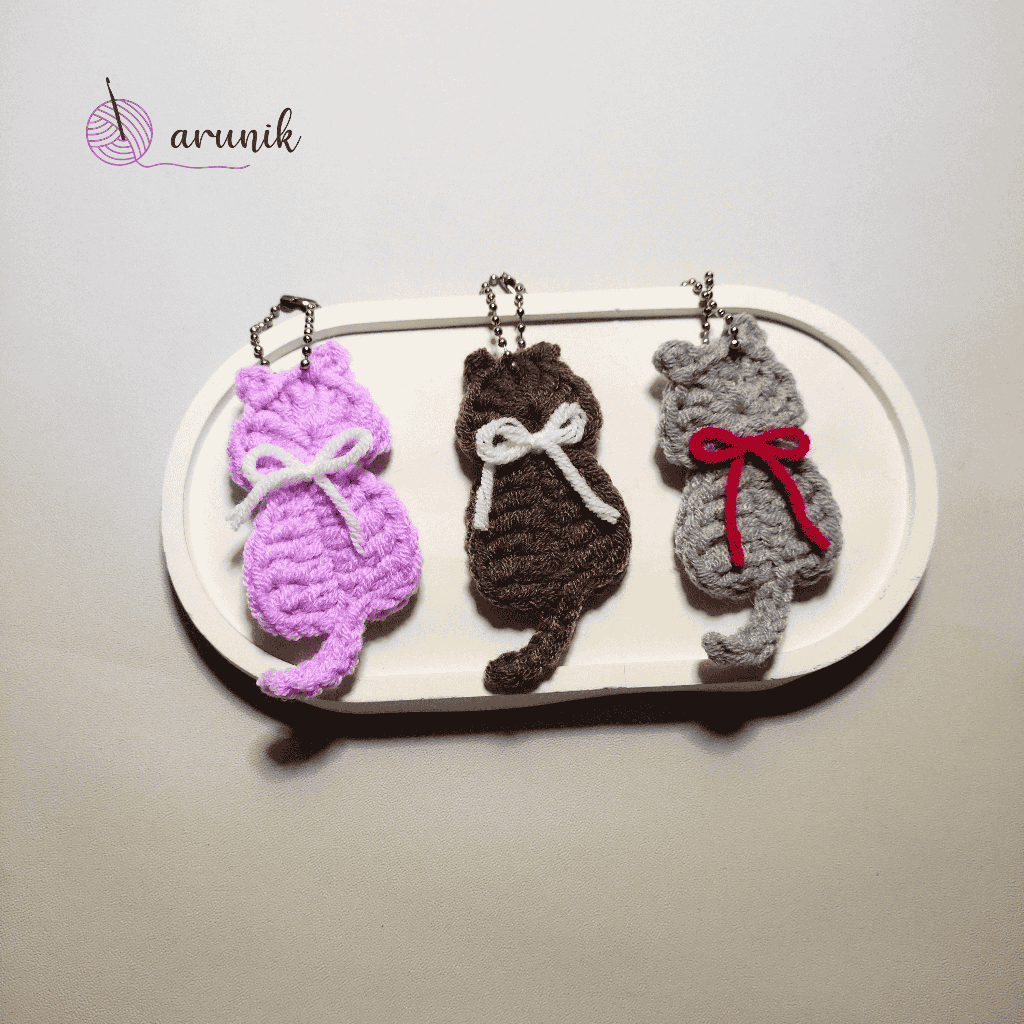 Jual Keychain Kucing Crochet || Gantungan Kunci Bag Charm Kucing ...