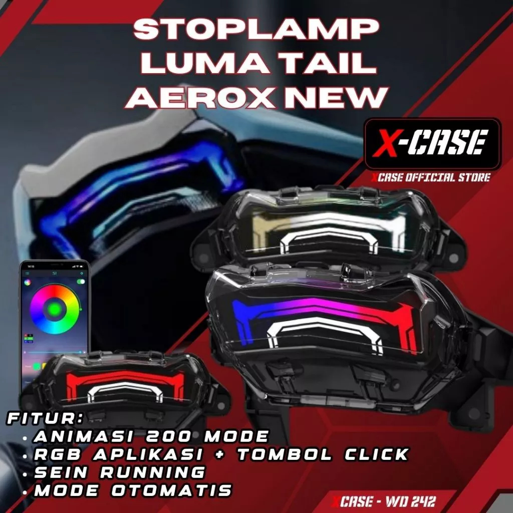 Jual LAMPU STOP AEROX NEW NVX LUMMATAIL RGB CONNECT APP 256 MODE ...
