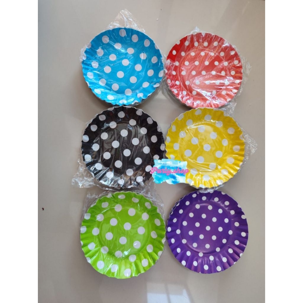 Jual Piring Kue Polkadot / Piring kue HBD / Piring Kue Ulang Tahun ...