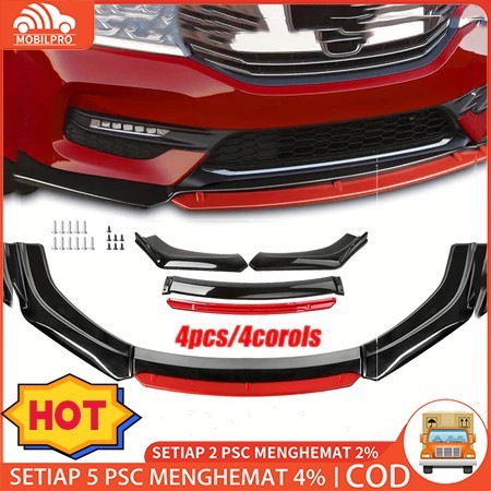 Jual 4PCS Universal Bumper Depan Mobil Depan Bumper Body Kit Splitter ...