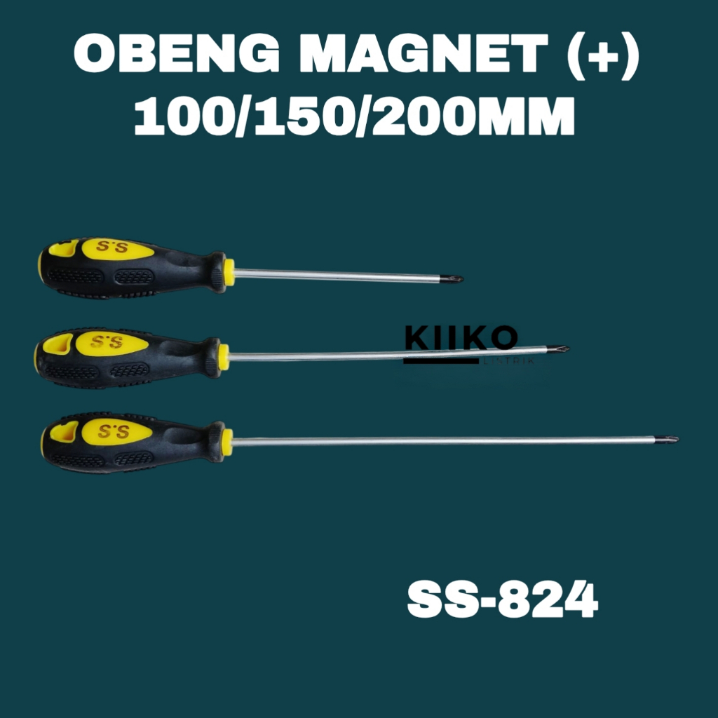 Jual OBENG MAGNET (+) SOU-SEI 824 4MM / OBENG MAGNET (+) 100MM / OBENG ...