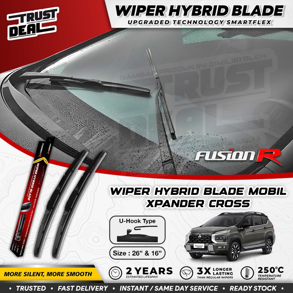 Jual Wiper Mobil XPANDER CROSS Fusion R Smartflex Hybrid Blade Sepasang ...