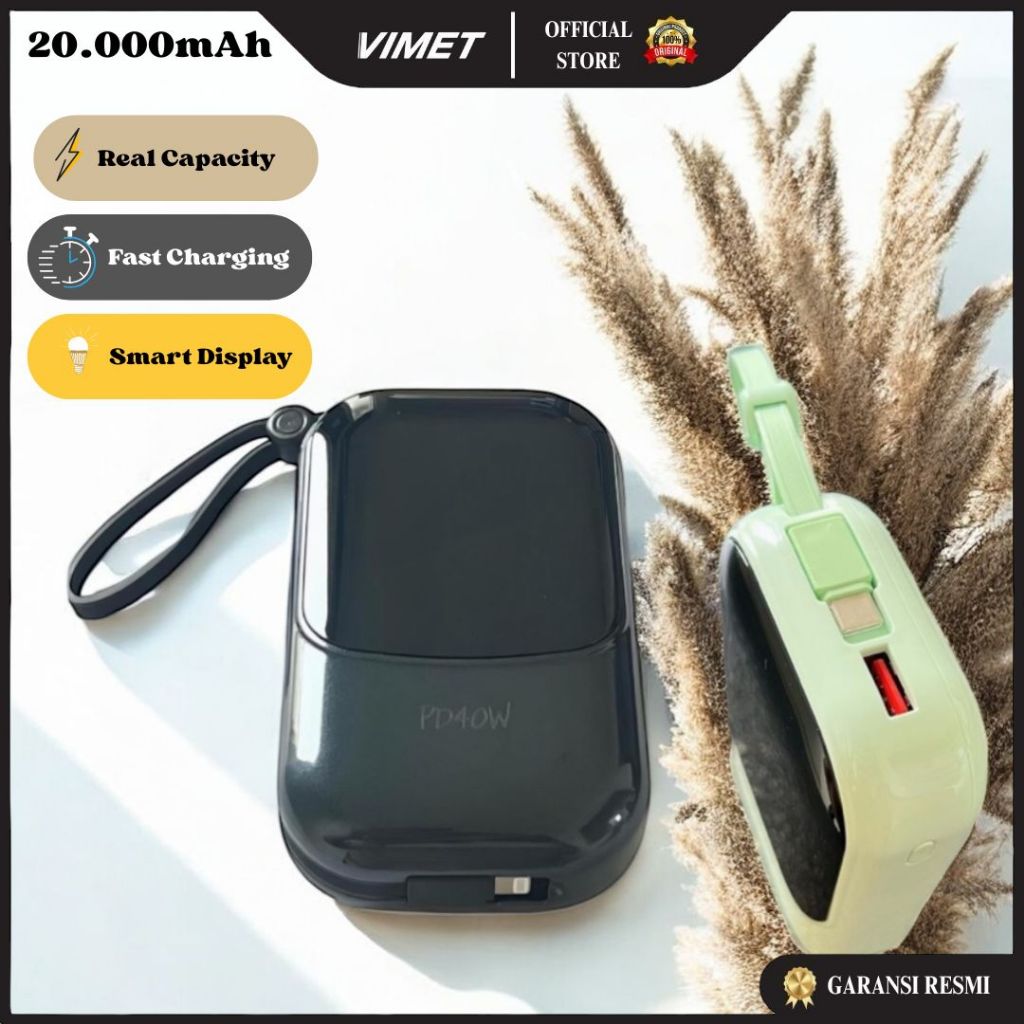 Jual VIMET V29 VIMET Powerbank 20000 mAH Original PD 40WATT Fast ...