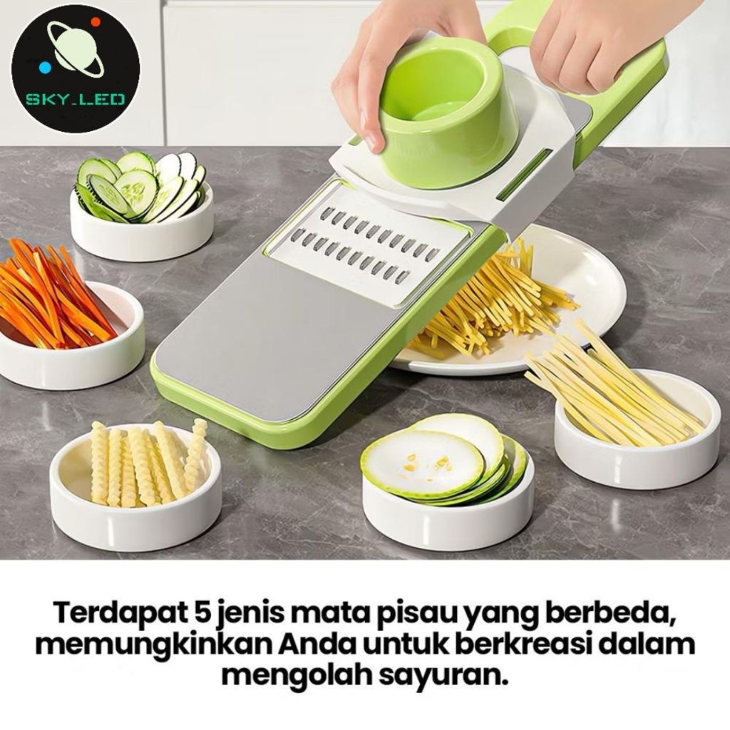 Jual STAINLESS VEGETABLECUTTER PARUTAN SAYUR DAN BUAH 5 IN 1 / Parutan ...