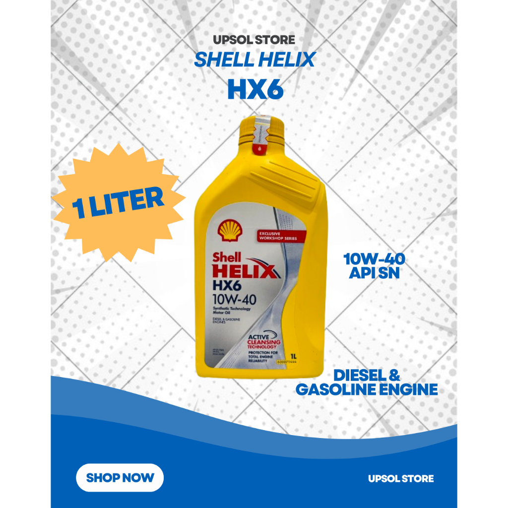 Jual OLI SHEL HELIX HX6 1LITER OLI SHELL HELIX HX6 1L 1BOTOL | Shopee ...