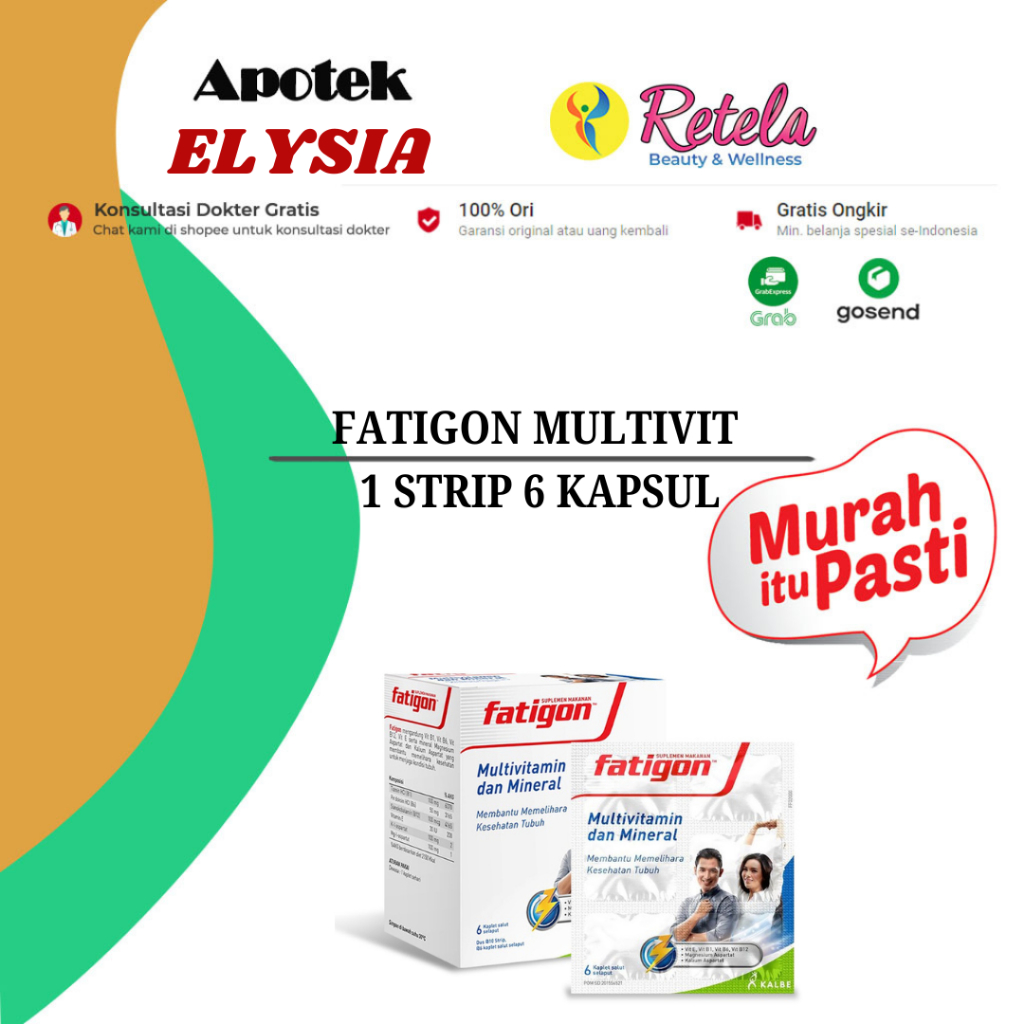 Jual FATIGON MULTIVIT 1 STRIP 6 KAPSUL | Shopee Indonesia