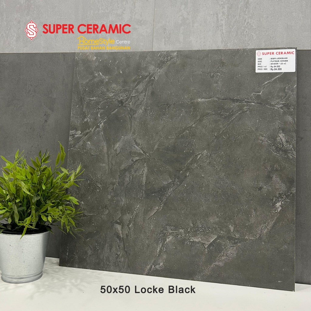 Jual PLATINUM 50x50 Keramik Lantai Kasar ANTI SLIP - LOCKE BLACK ...