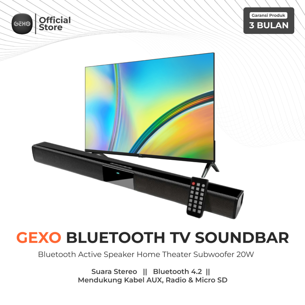 Jual GEXO TV Soundbar Bluetooth Active With Remote Speaker Home Theater ...