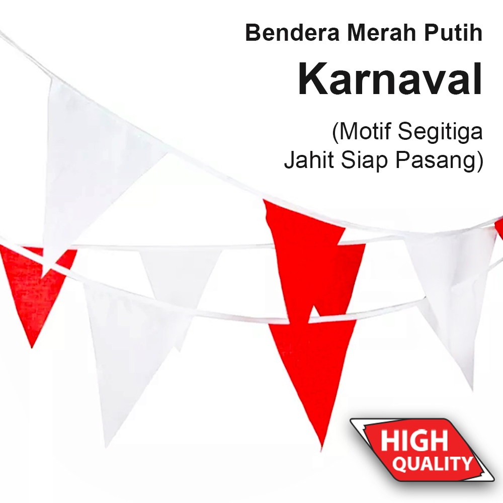 Jual ( 24 meterr ) BENDERA SEGITIGA MERAH PUTIH BENDERA KAIN SEGITIGA BENDERA HIAS FESTIVAL ...