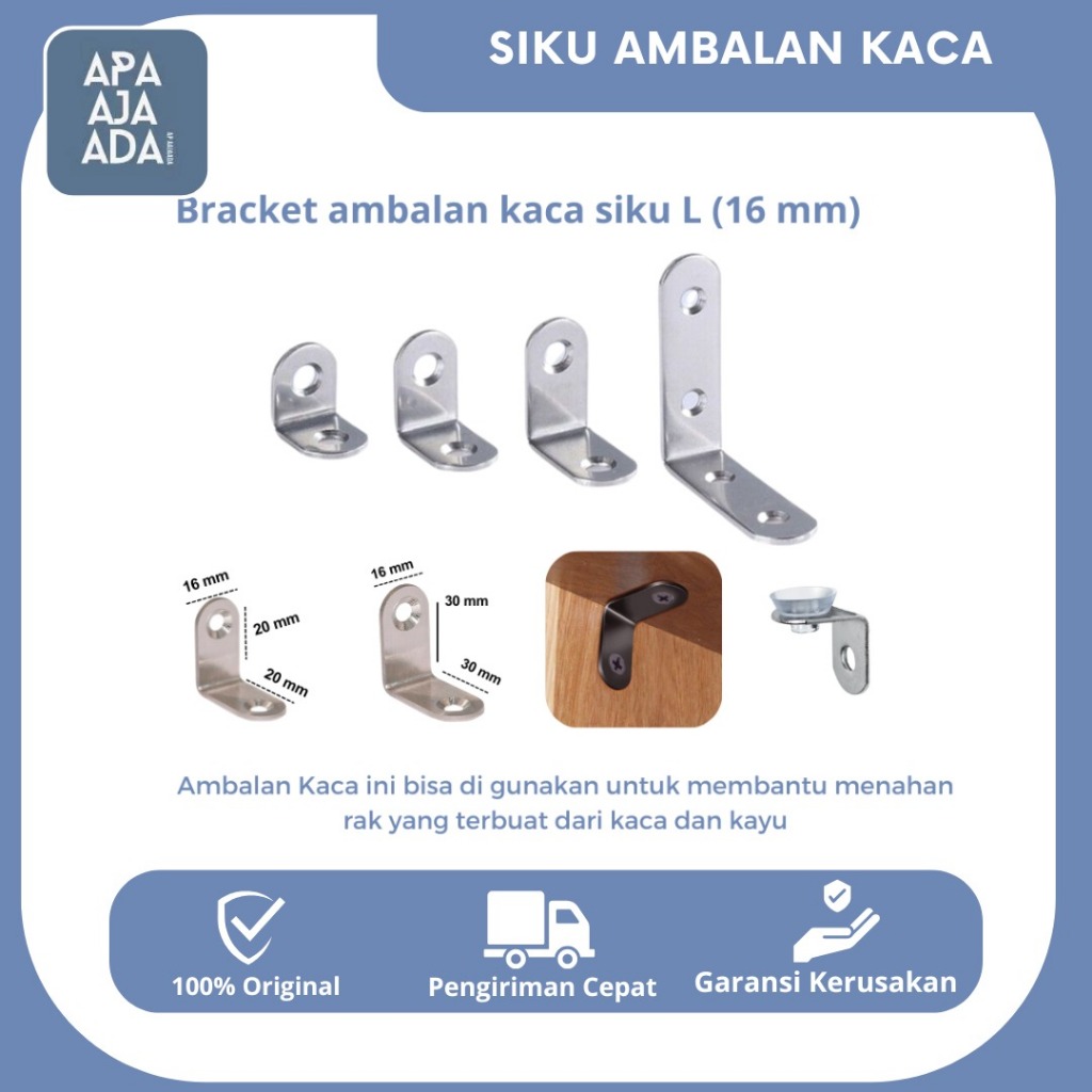 Jual Siku Ambalan L / Bracket Siku Ambalan/Penyangga Kaca (siku ambalan ...