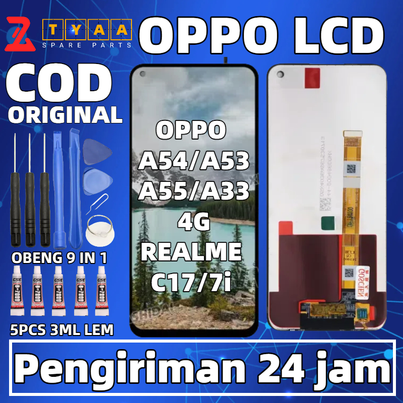 Jual 【ORIGINAL】LCD TOUCHSCREEN OPPO A54/A53/A55/A33 4G - REALME C17/7i FULLSET LAYAR SALI + LEM ...