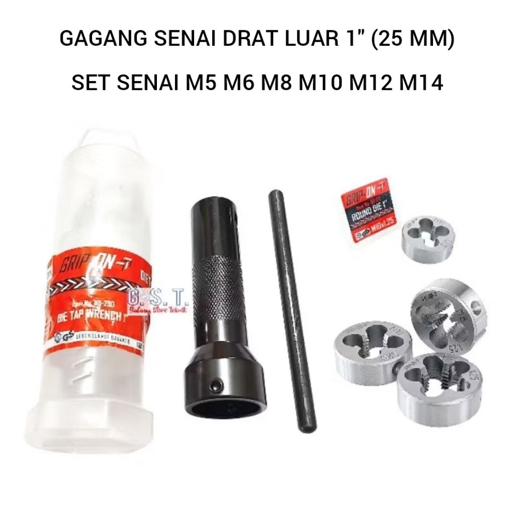 Jual Gagang Senai Handle Senay 1" 25mm Set Mata Snai Snay Drat Luar M5 M6 M8 M10 M12 M14 Grip On ...