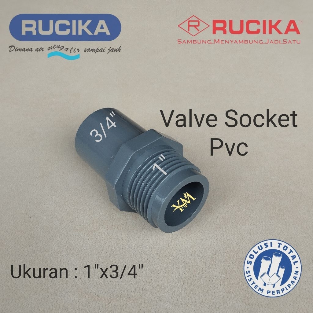 Jual VALVE SOCKET DRAT LUAR PVC AW RUCIKA 1X3/4 INCH | Shopee Indonesia