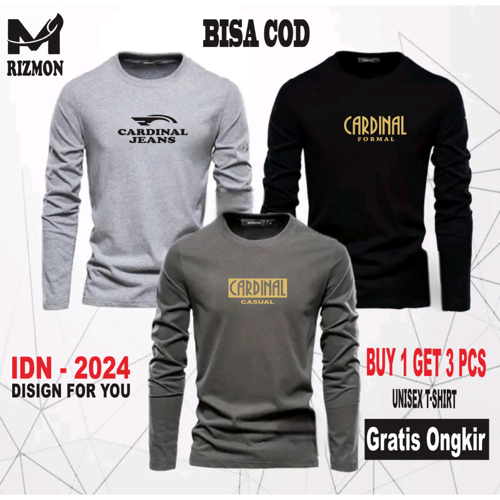 Jual Star.Style1 - PAKET ISI 3 PCS Baju Kaos Lengan Panjang Logo CARD-C ...