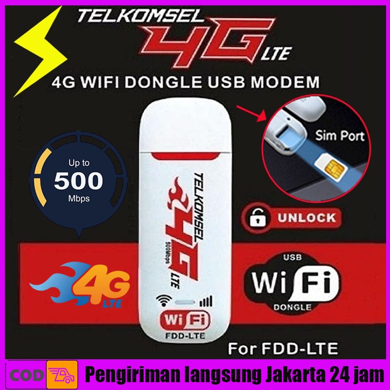 Jual 【Produk baru tersedia COD】Modem WIFI USB 4G LTE Unlock All Operator Modem USB 500Mbps Modem ...