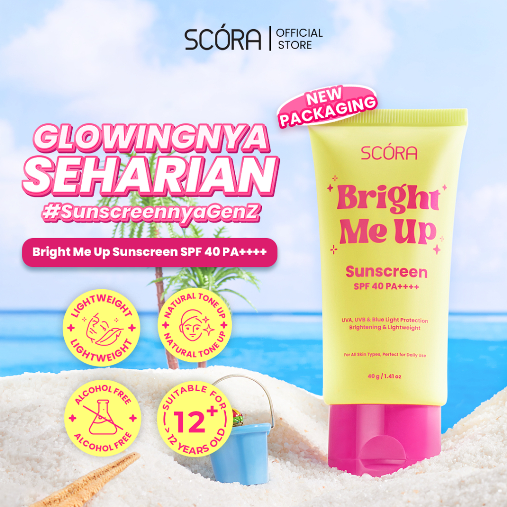 Jual [Pre-Order] SCORA Bright Me Up Sunscreen 40 gr Sunblock Mencerahkan Melindungi UV Menyerap ...