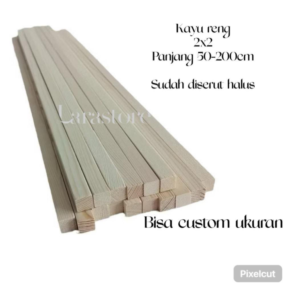 Jual kayu reng 2X2 panjang 50-200cm sudah diserut halus (10 batang ...