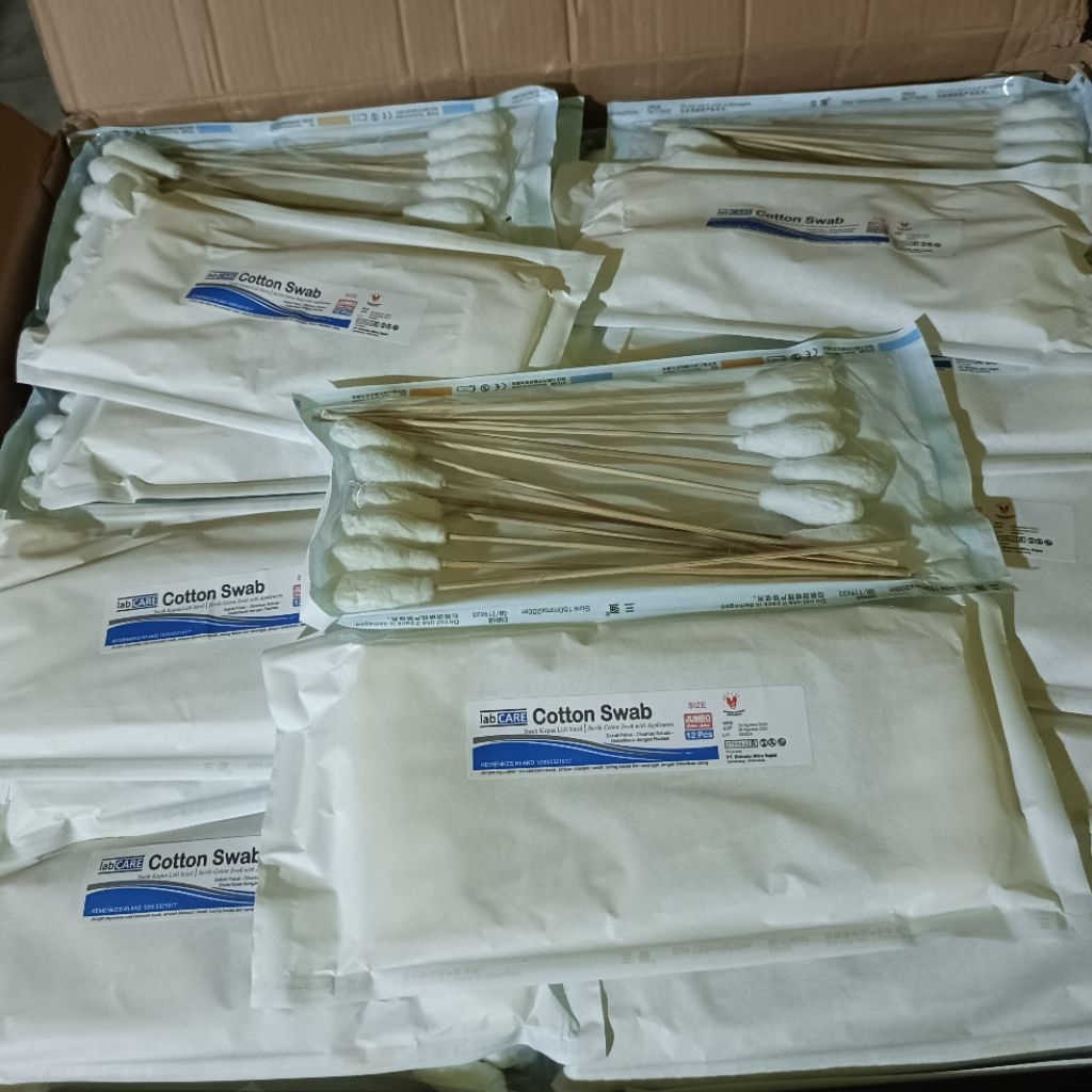 Jual cotton swab steril jumbo kapas lidi steril jumbo 12 pcs | Shopee ...