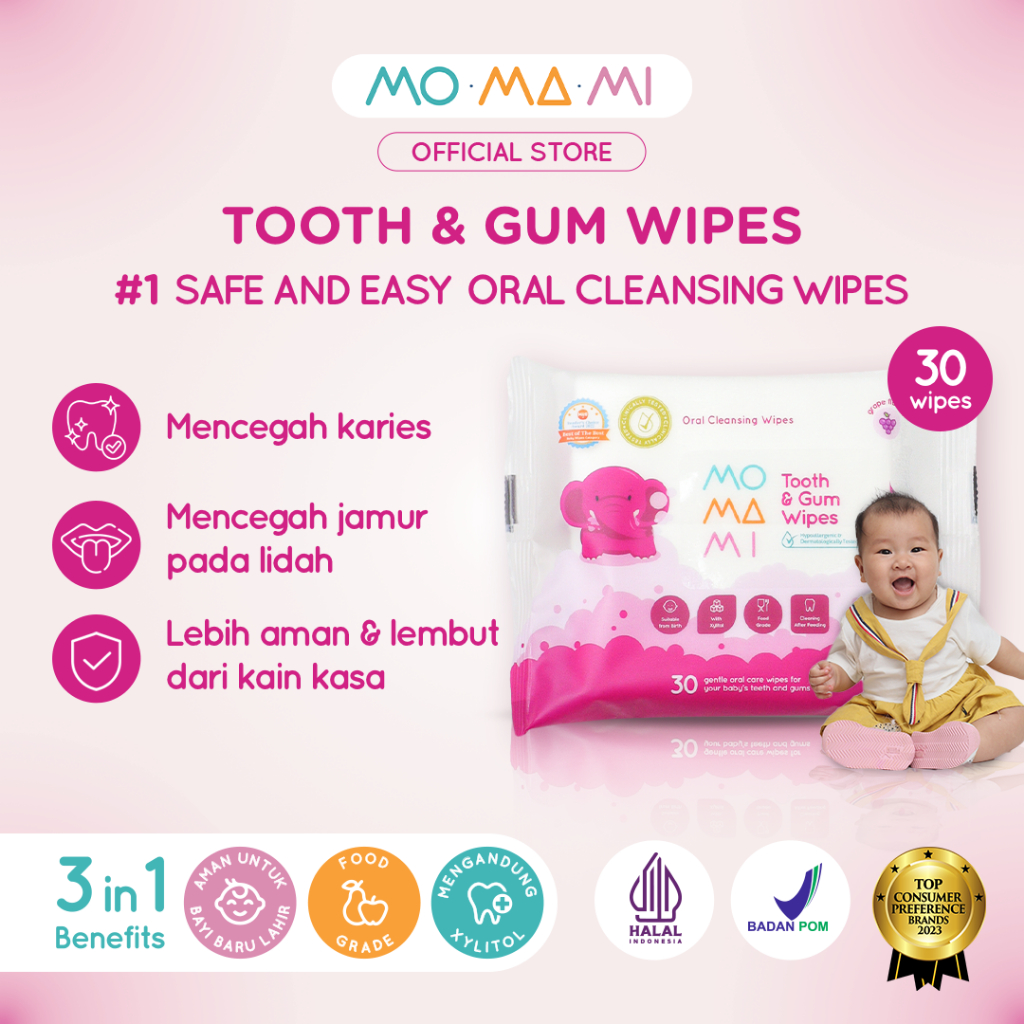 Jual Momami Tooth & Gum Wet Wipes - Tisu Basah Pembersih Gigi & Gusi ...
