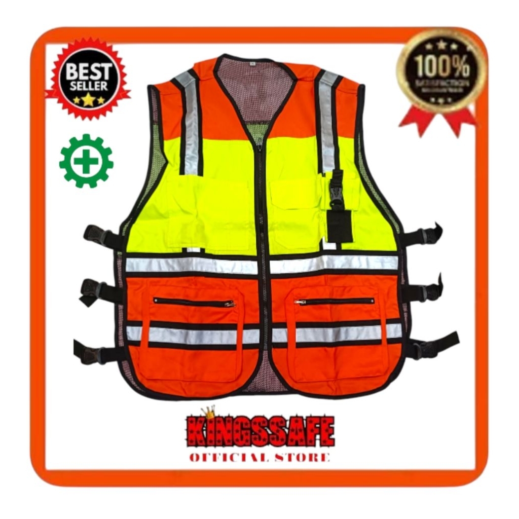 Jual ROMPI SAFETY WARNA HIJAU STABILO KOMBINASI ORANGE/ ROMPI BAHAN ...