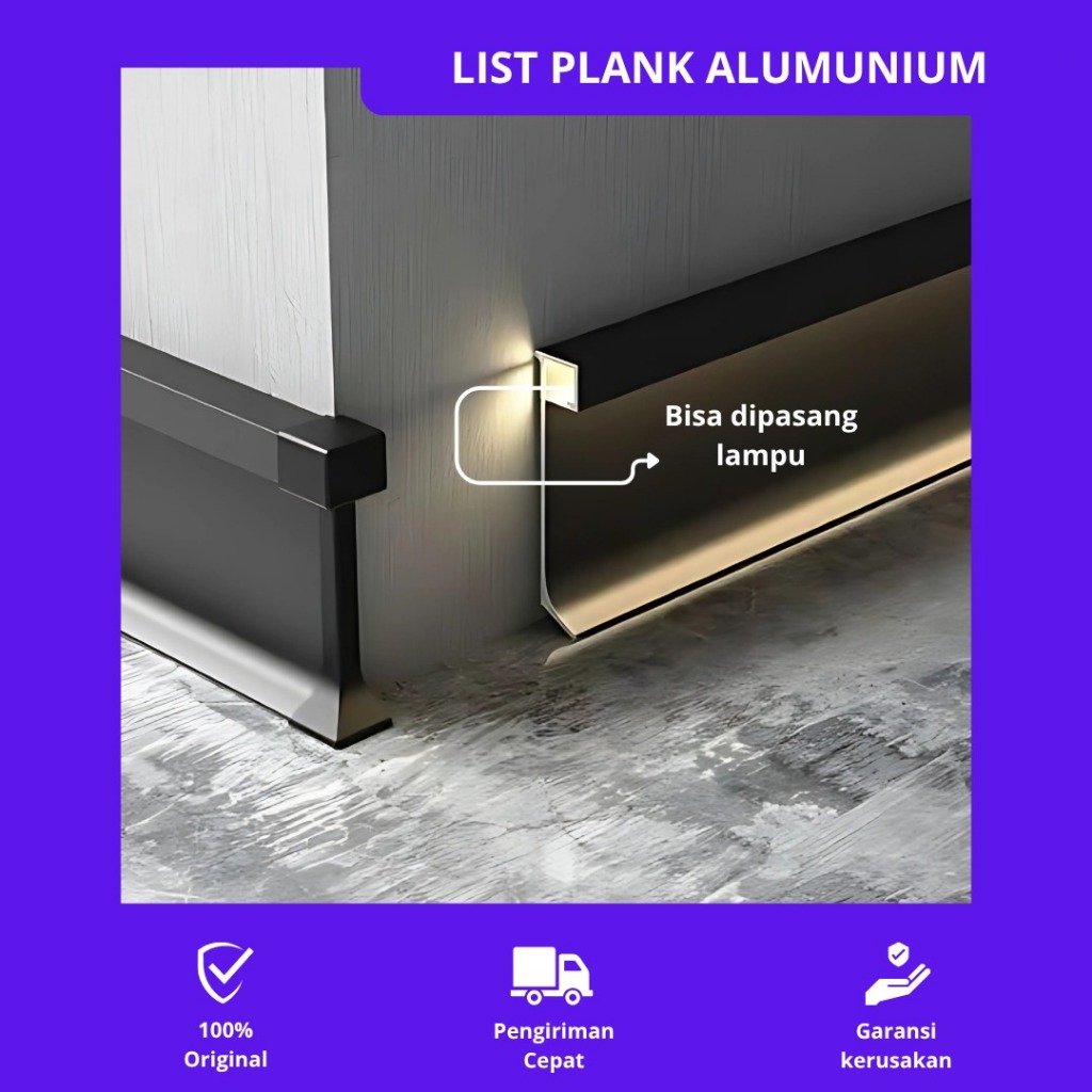Jual List Plint Skirting Alumunium UK L 8CM X P 2,5M / Floor Skirting ...