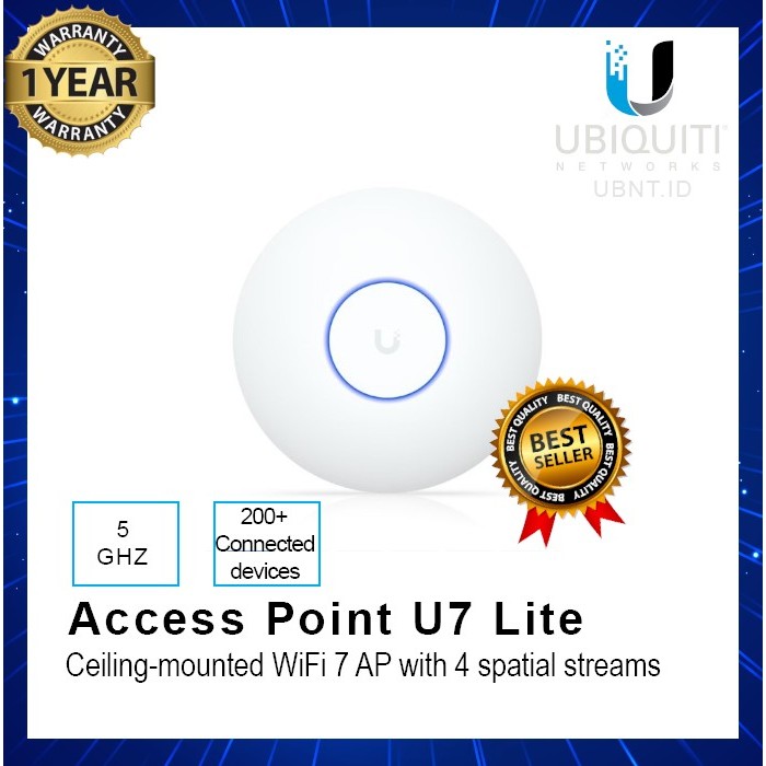 Jual Ubiquiti U7-Lite ceiling-mounted WiFi 7 AP with 4 spatial streams ...