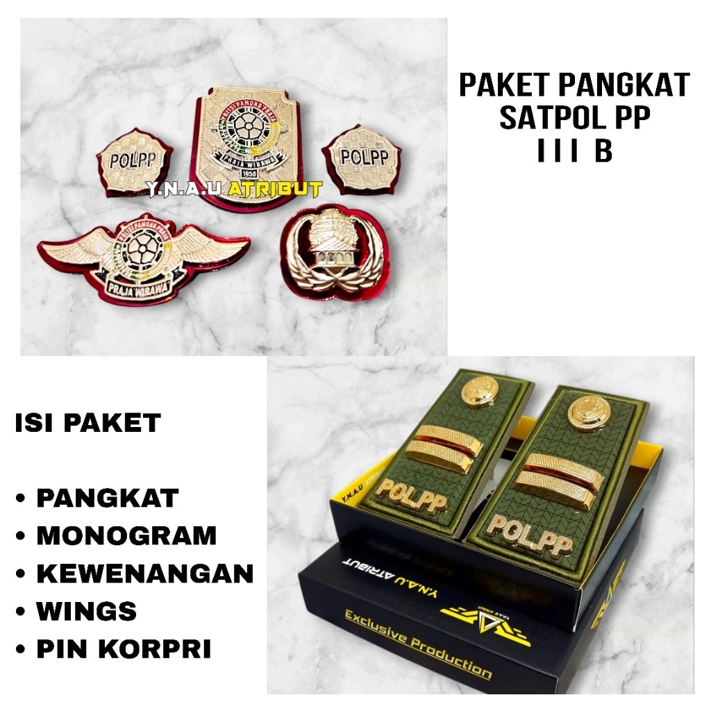 Jual PAKET SATPOL PP 3B EXCLUSIVE / SET PANGKAT POL PP 3B EXCLUSIVE ...
