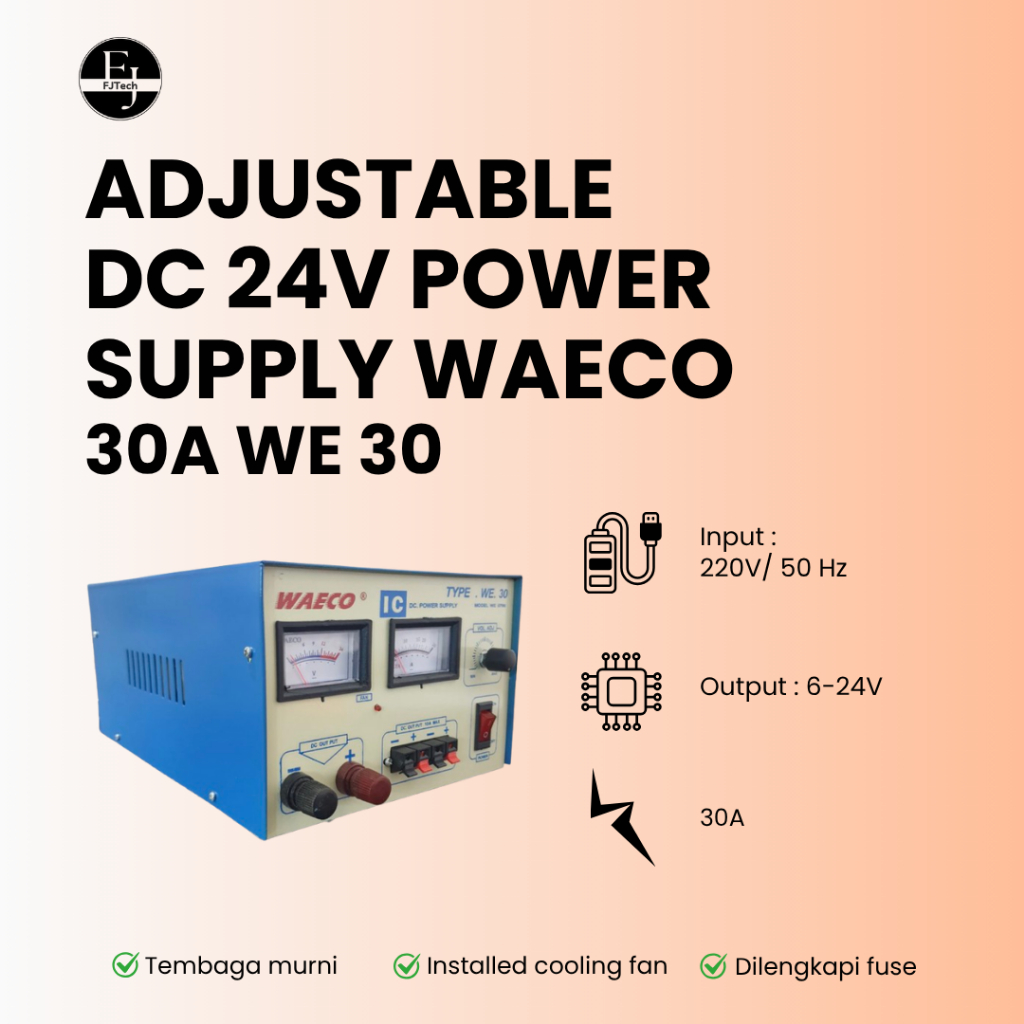 Jual WAECO DC Power Supply | 30A Adjustable 24V | WE 30 | Shopee Indonesia