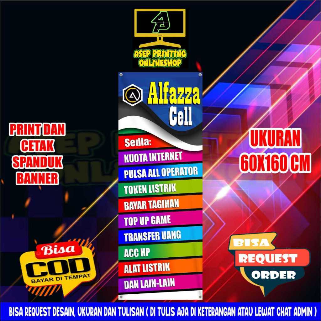 Jual PRINT CETAK SPANDUK BANNER 60X160 ALFAZZA CELL CUSTOM DESAIN BAHAN ...