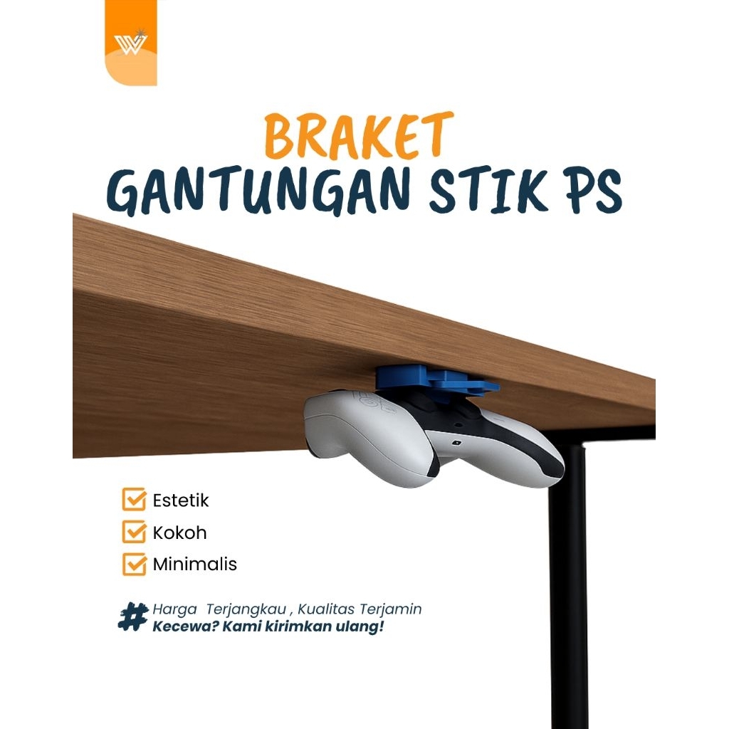 Jual Bracket Gantungan Stik PS5/PS4/PS3 Bawah Meja Sudah ada 2 Pasang ...
