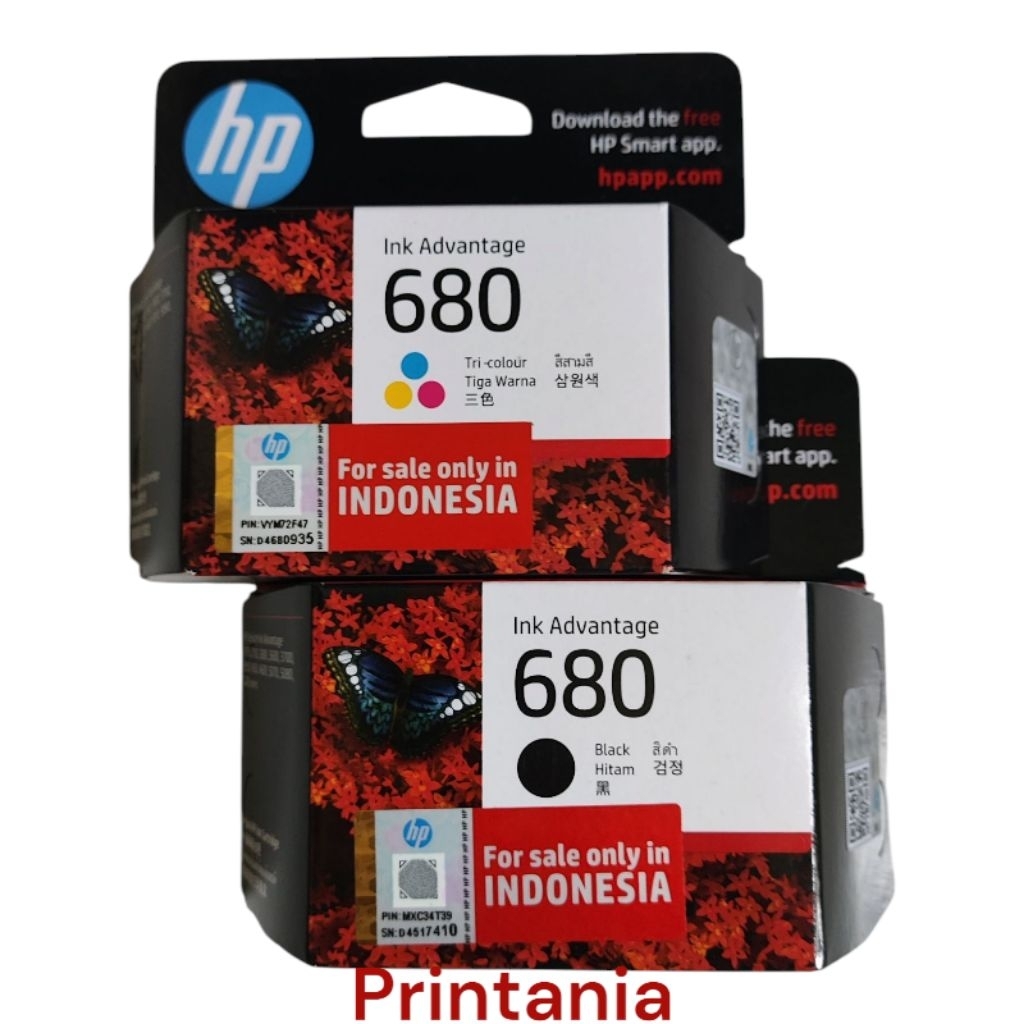 Jual Tinta cartridge HP ink Advantage 680 black n color | Shopee Indonesia