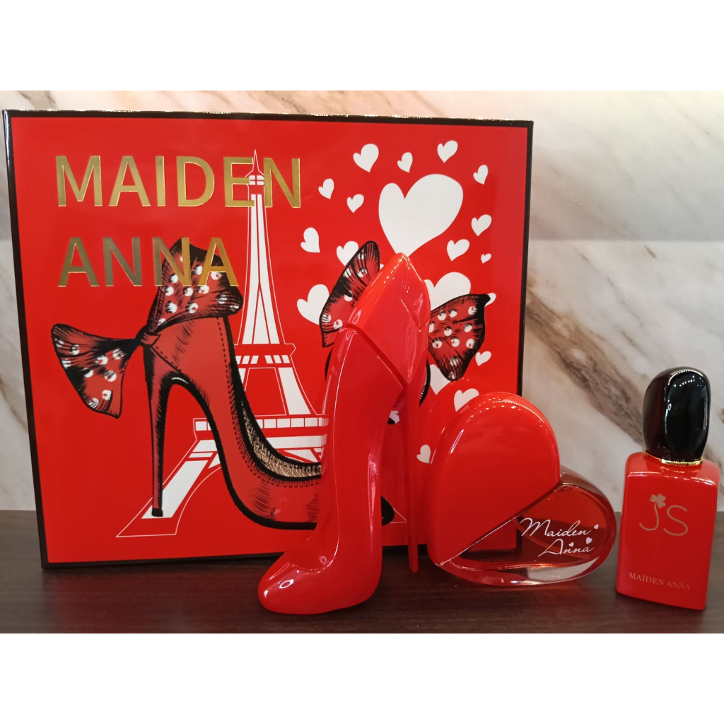 Jual MAIDEN ANNA RED HIGH HEELS PERFUME 3IN1 | Shopee Indonesia