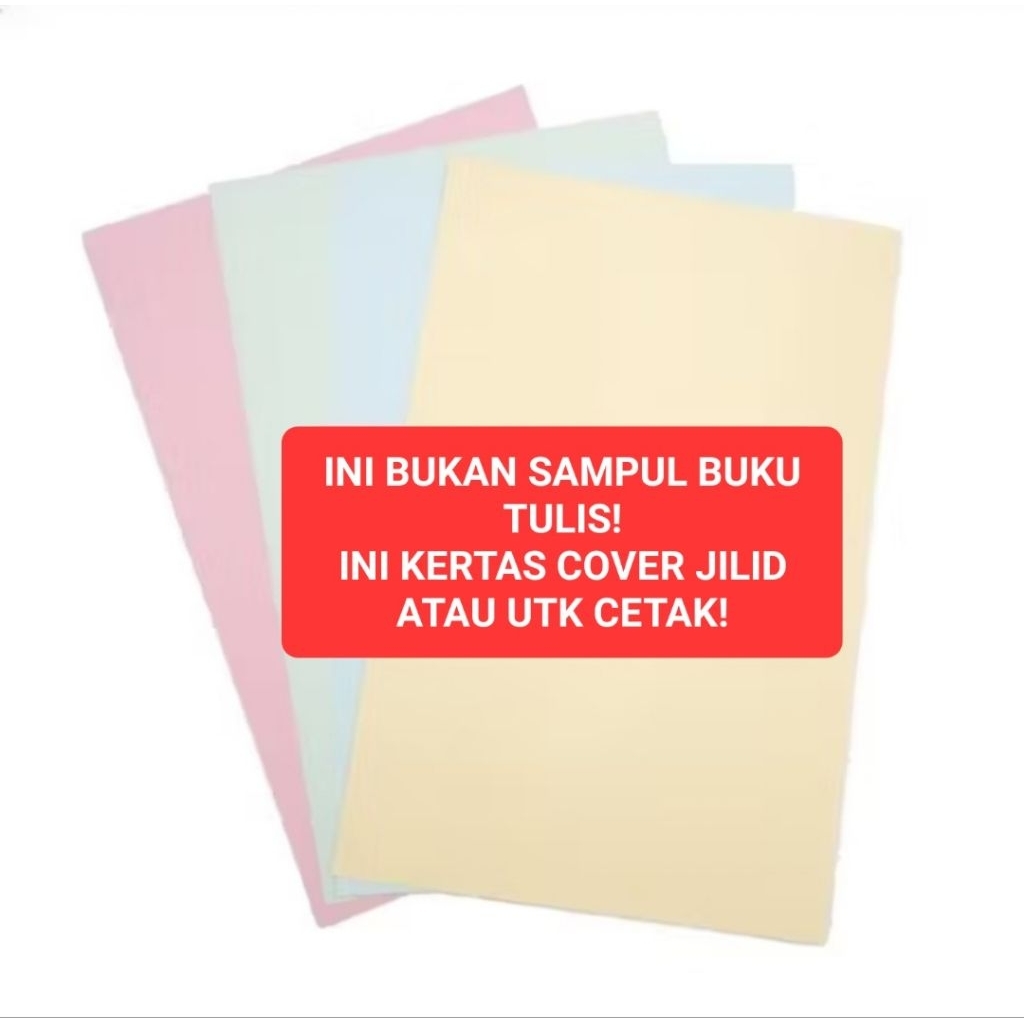 Jual 1 LEMBAR Kertas Cover Folio WARNA MUDA Biru Hijau Kuning Pink BC ...