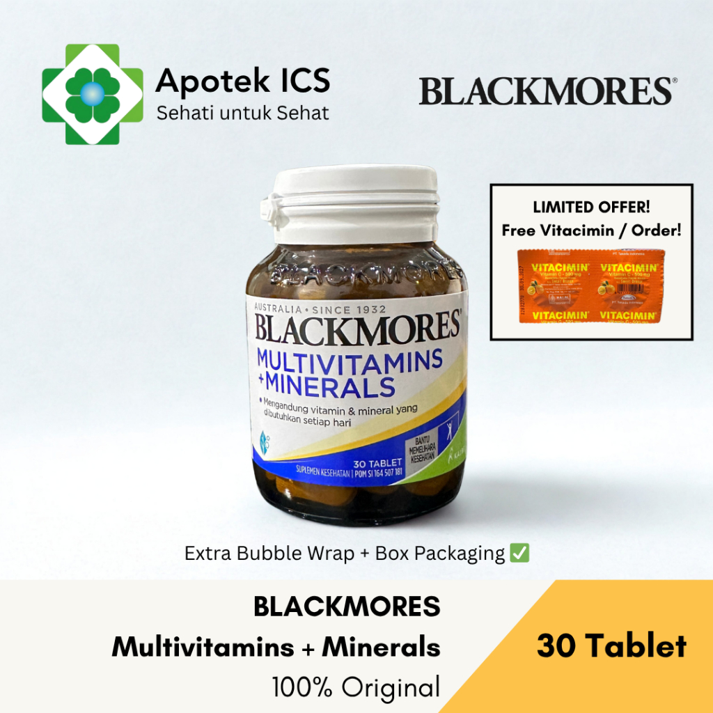 Jual Blackmores Multivitamins + Minerals 30 Tablet – Vitamin Harian ...