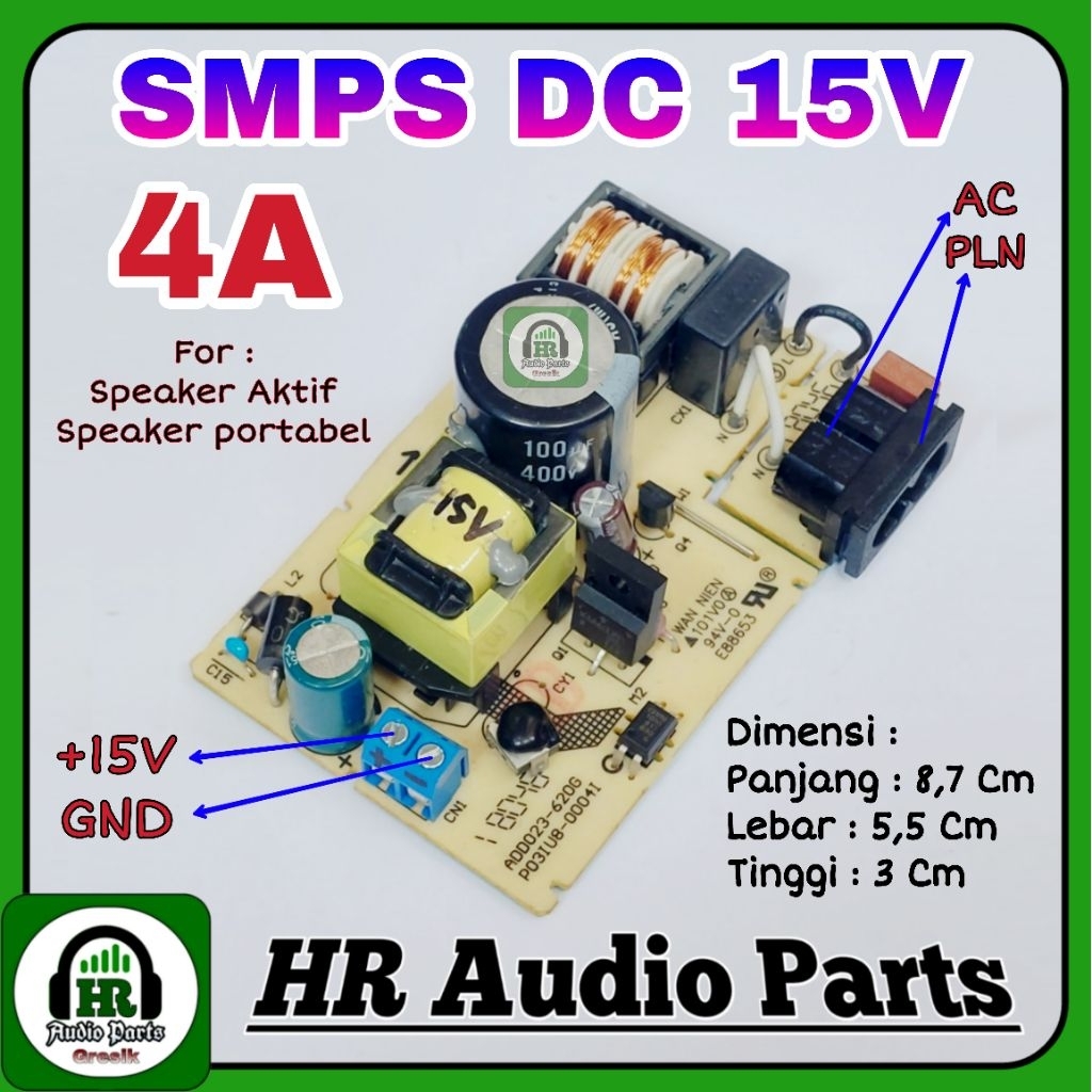 Jual SMPS DC 15V 4A For Amplifier Portabel dc 15v 4a Universal | Shopee ...