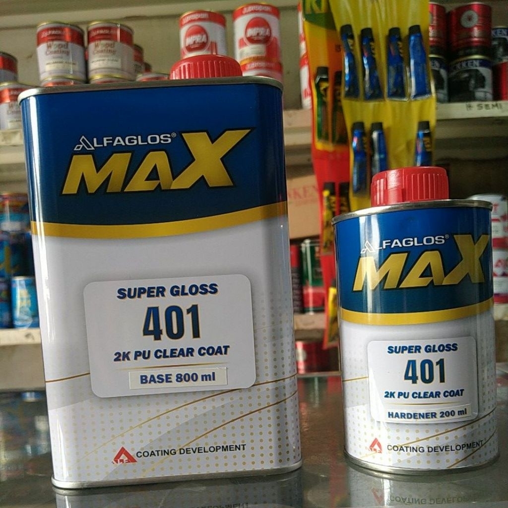 Jual CLEAR ALFAGLOS MAX 401 2K PU CLEAR COAT SUPER GLOSS 1L | Shopee ...