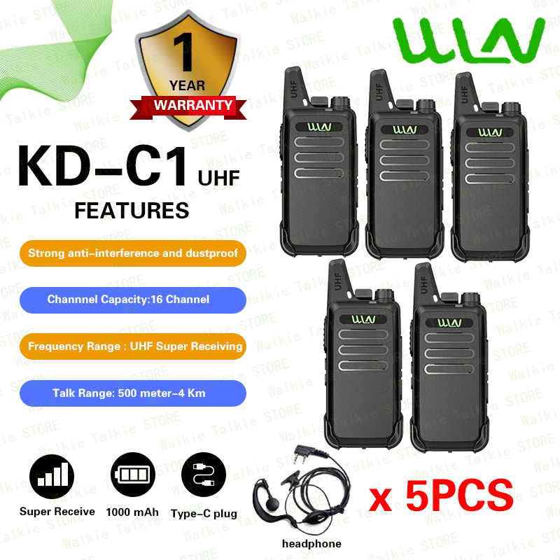 Jual HT WLN C1 5PCS Walkie Talkie Headset Handy Talky jarak jauh Radio ...