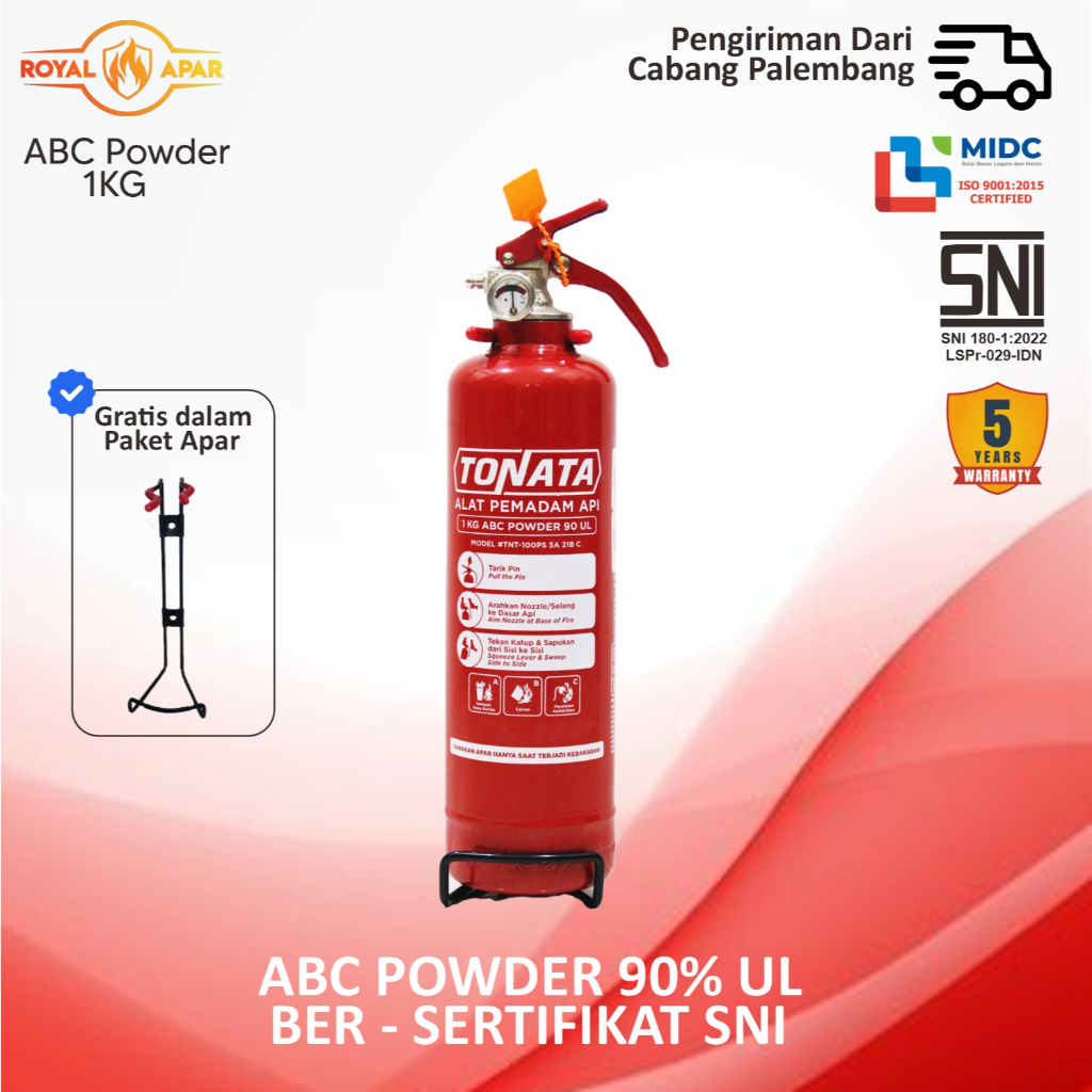 Jual Alat Pemadam Tonata SNI / APAR ABC Powder 1 kg | Shopee Indonesia