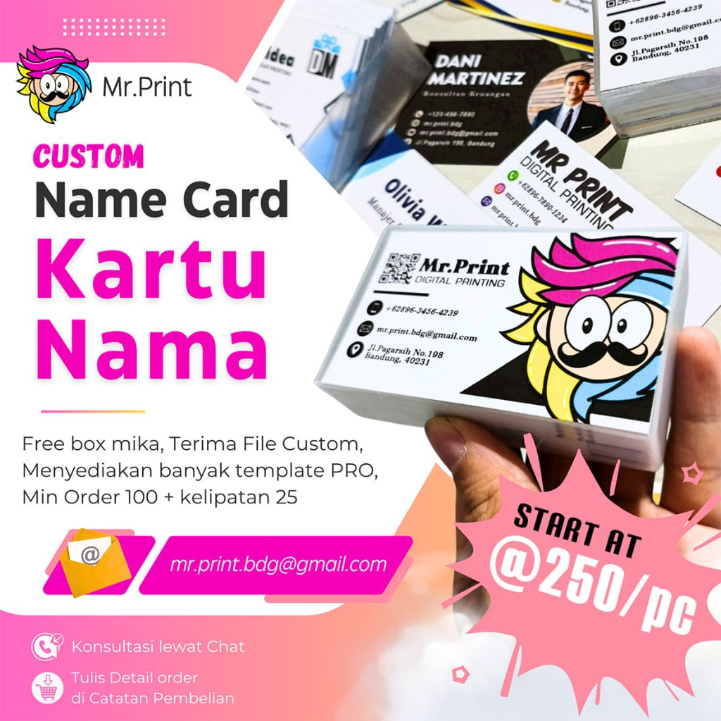Jual Kartu Nama ( Free Pro Design ) Kartu Alamat Perushaaan Logo Card ...