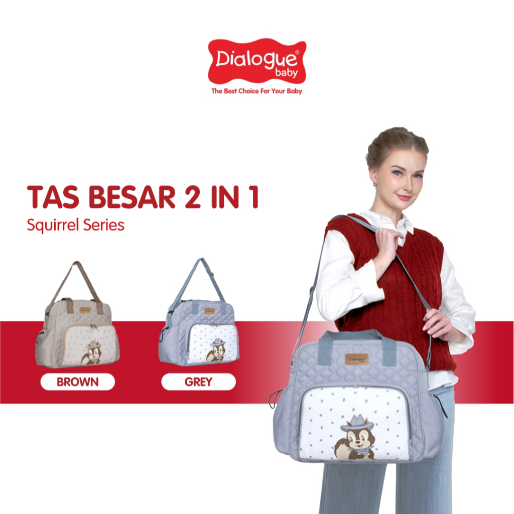 Jual DIALOGUE BABY Tas Perlengkapan Bayi Besar 2IN1 Squirrel Series ...